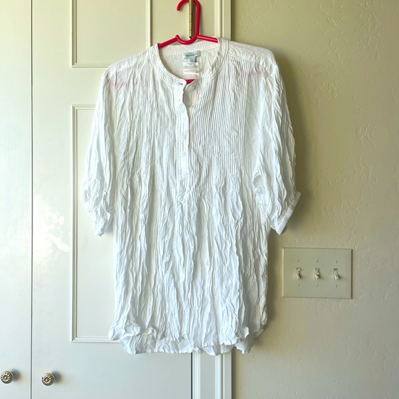 Sundance | Tops | Nwt Sundance White Rayon Henley Buttonup Shirtsize ...